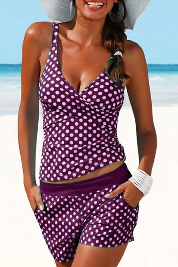 Polka Dot Push Up Tankini - Beach Bum Store